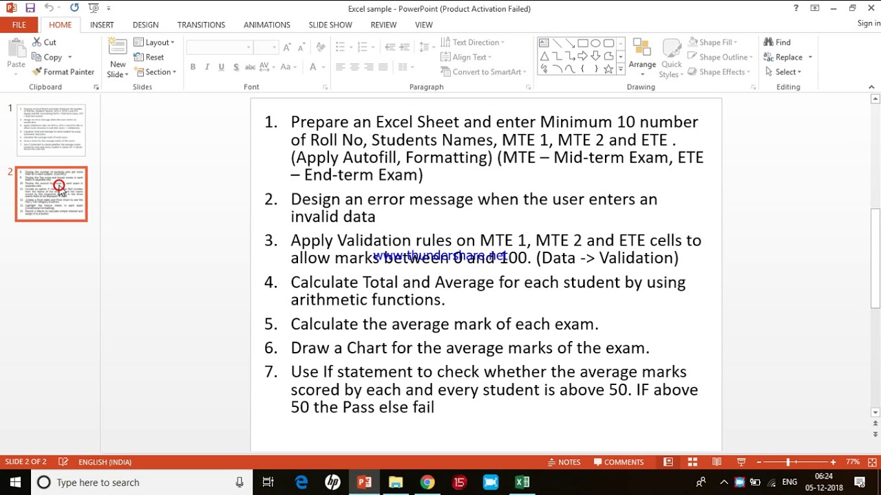 Excel Sample Tasks in quick succession - YouTube