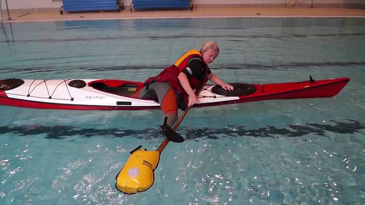 Selvredning havkajak. Troense Kajakklub. Kajakholm.dk - YouTube