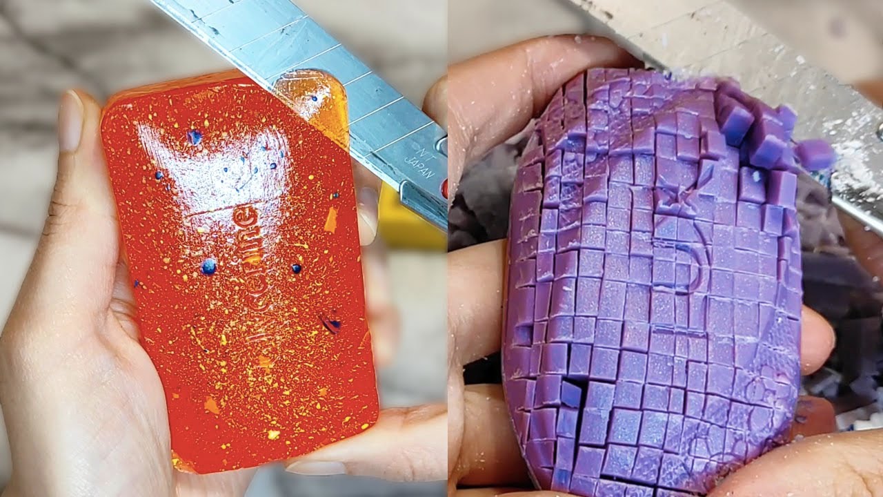 Soap Cutting Short Compilation ! Carving Different Types of Soap (Paint ...