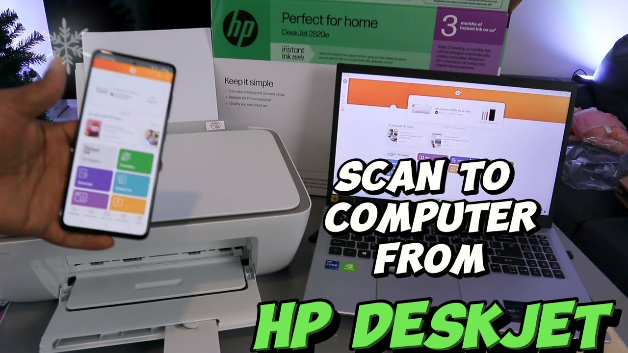 HP Deskjet 2820e Printer How to Scan From Printer To Computer, Print ...