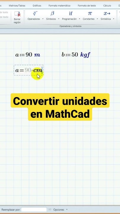 Convertir unidades en MathCad - YouTube