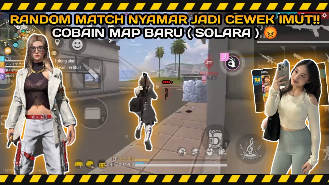 MAIN RANDOM MATCH NYAMAR JADI CEWEK IMUT!! COBAIN MAP BARU ( SOLARA ) 😡 ...