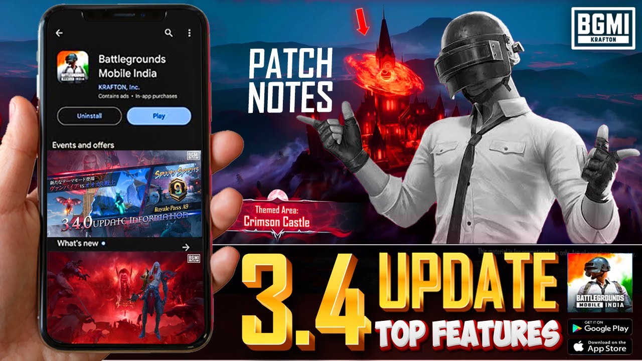 BGMI UPDATE 3.4 : Leaked Features, Patch Notes, All Changes, & More ...