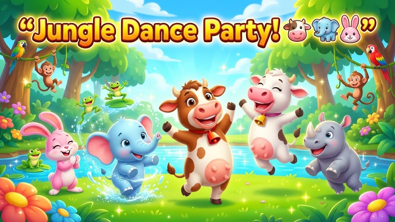 Jungle Dance Party! Fun Dancing Cows & Friends Cartoon - YouTube