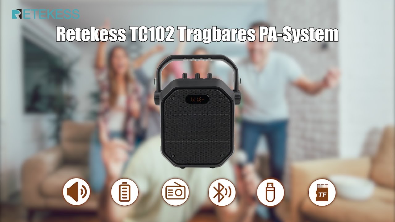 Retekess TC102 Portable PA System with Wireless Microphone - YouTube