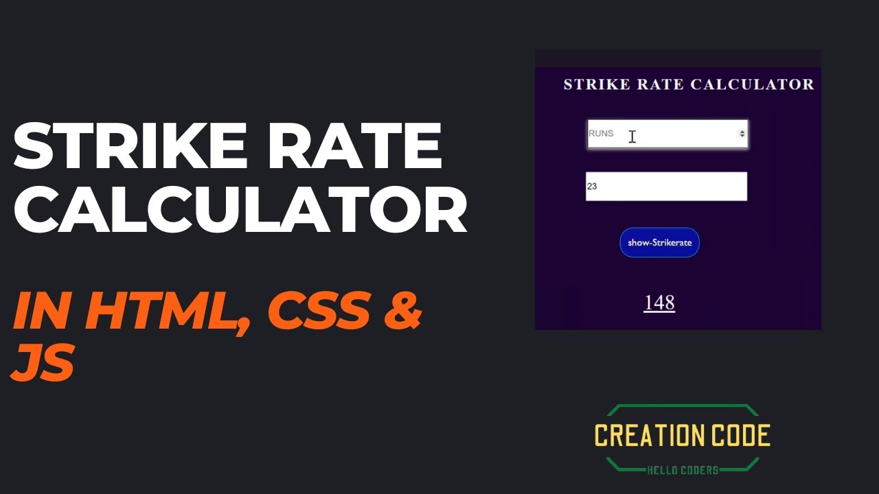 Trying My Favorite Strike rate calculator in JavaScript | Web Project ...