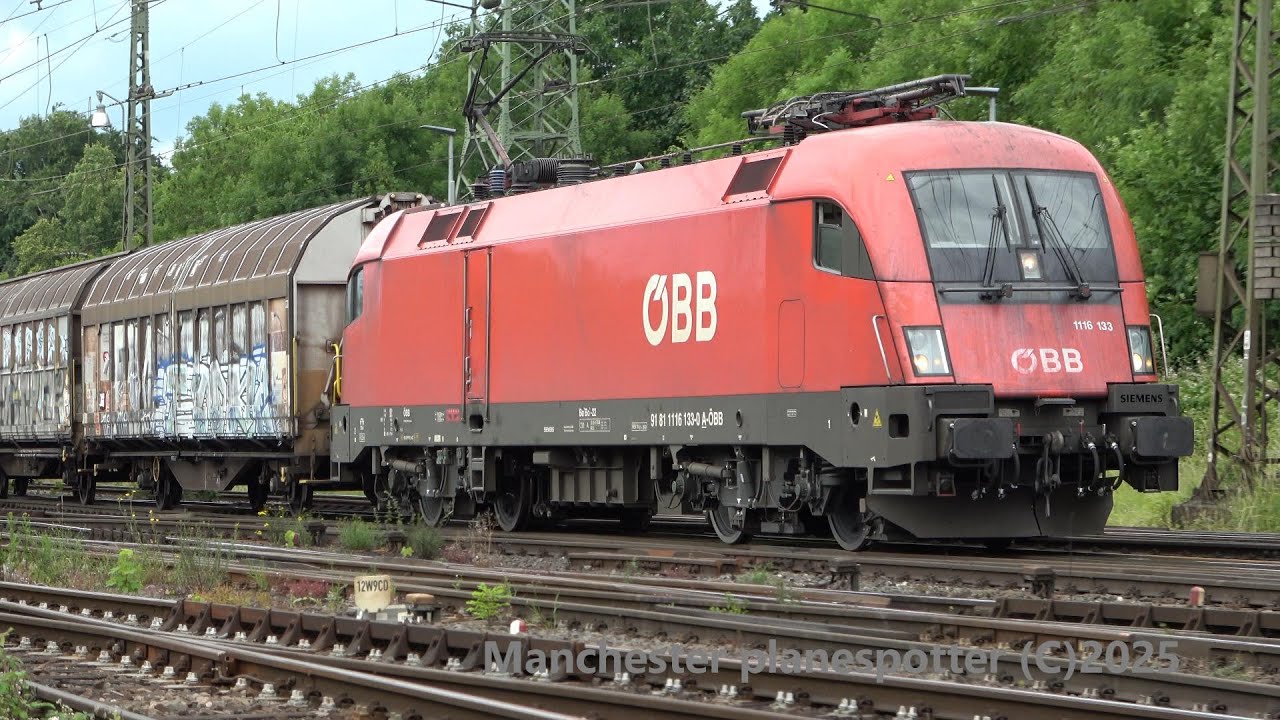 OBB Class 1116133 Seen Working A Ferry Van Freight Train Passing At ...