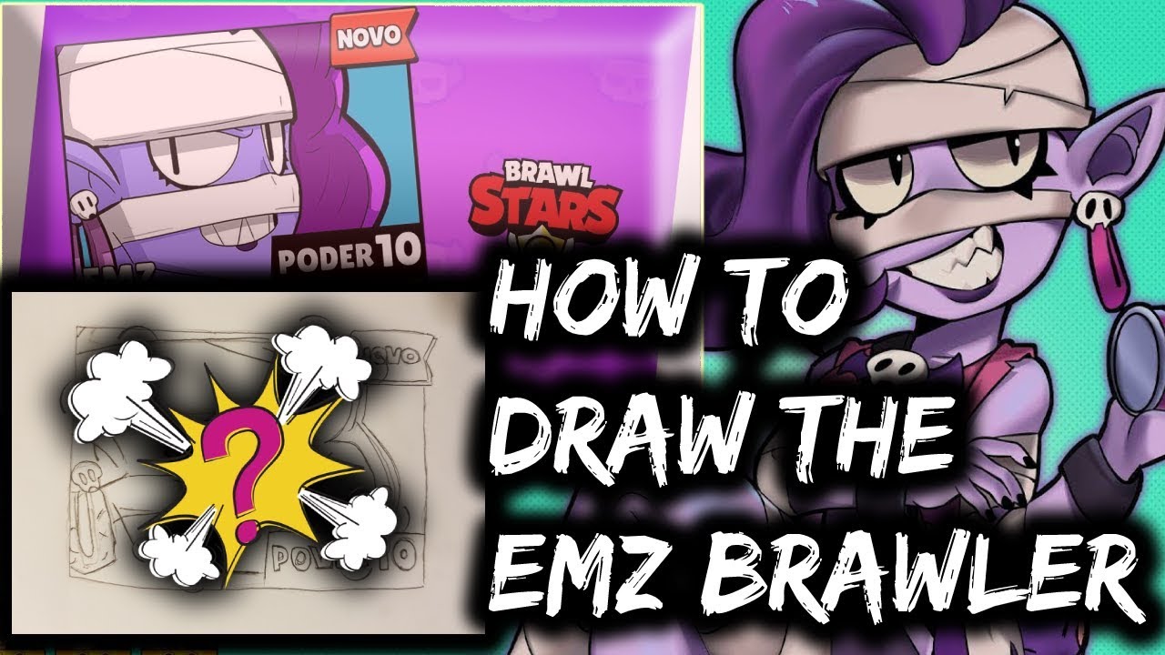 How to draw the EMZ brawler?[brawl stars]-איך לצייר את השחקן שהודלף ...