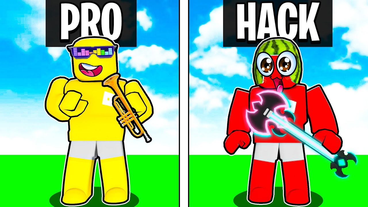 PRO vs HACKER in Roblox Bedwars GLITCHED WEAPONS - YouTube