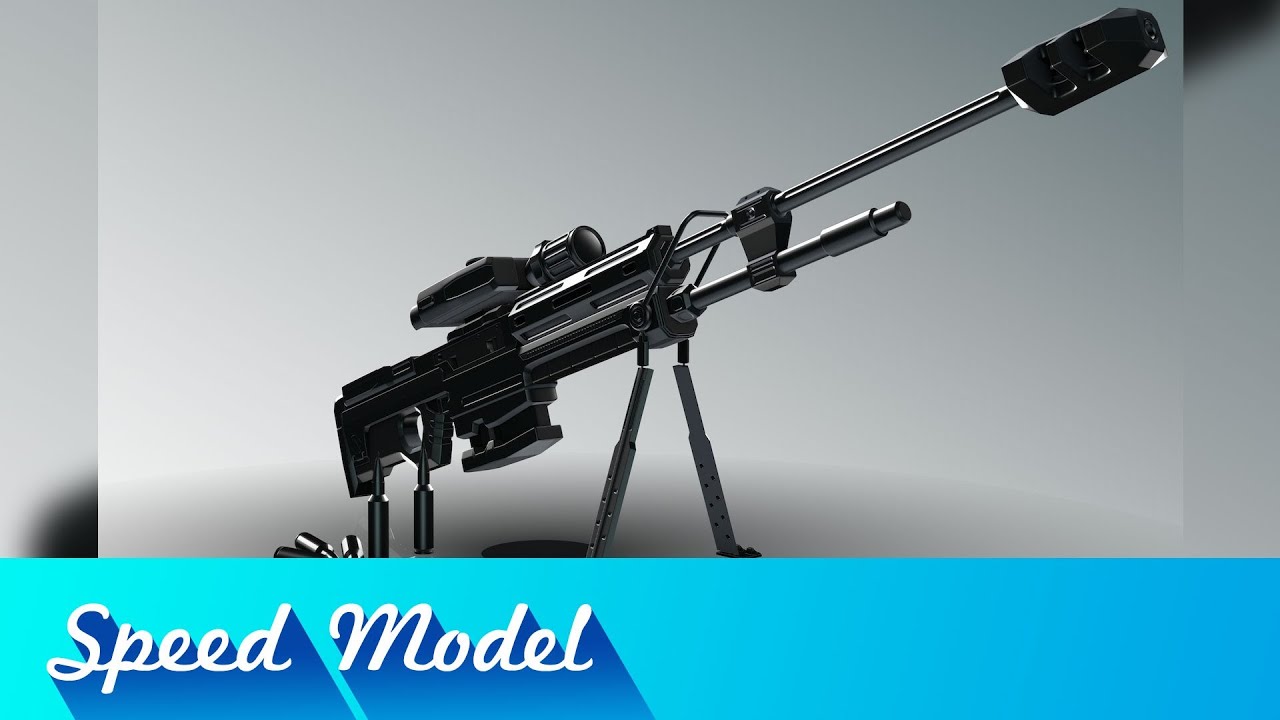 SRS99 Sniper Rifle (Short Speed Art) | By Mo (Cinema 4D) - YouTube