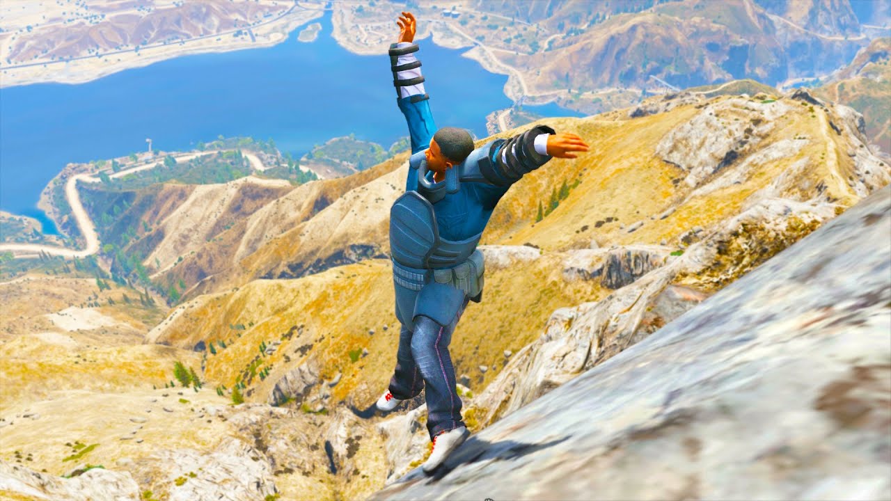 GTA 5 Cliff Drops & Jumps (GTA 5 Crazy Fails, Funny Moments) - YouTube