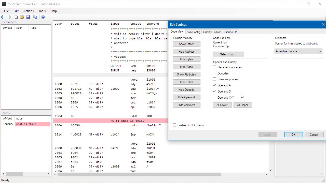 6502bench SourceGen - Basic Features - YouTube
