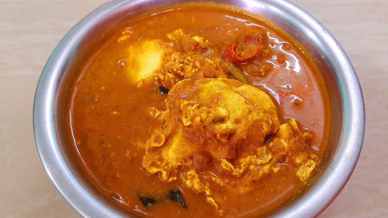 Spicy egg curry | muttai kuzhambu recipe - YouTube