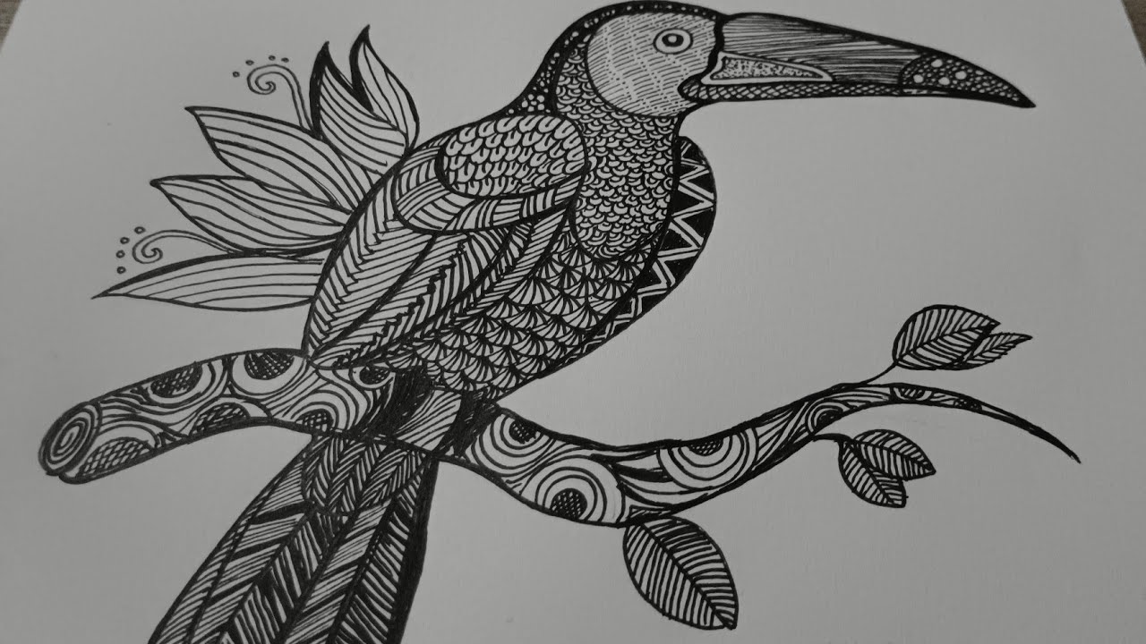 How to draw a beautiful bird🕊️...zentangle art.. simple and easy 😍..# ...