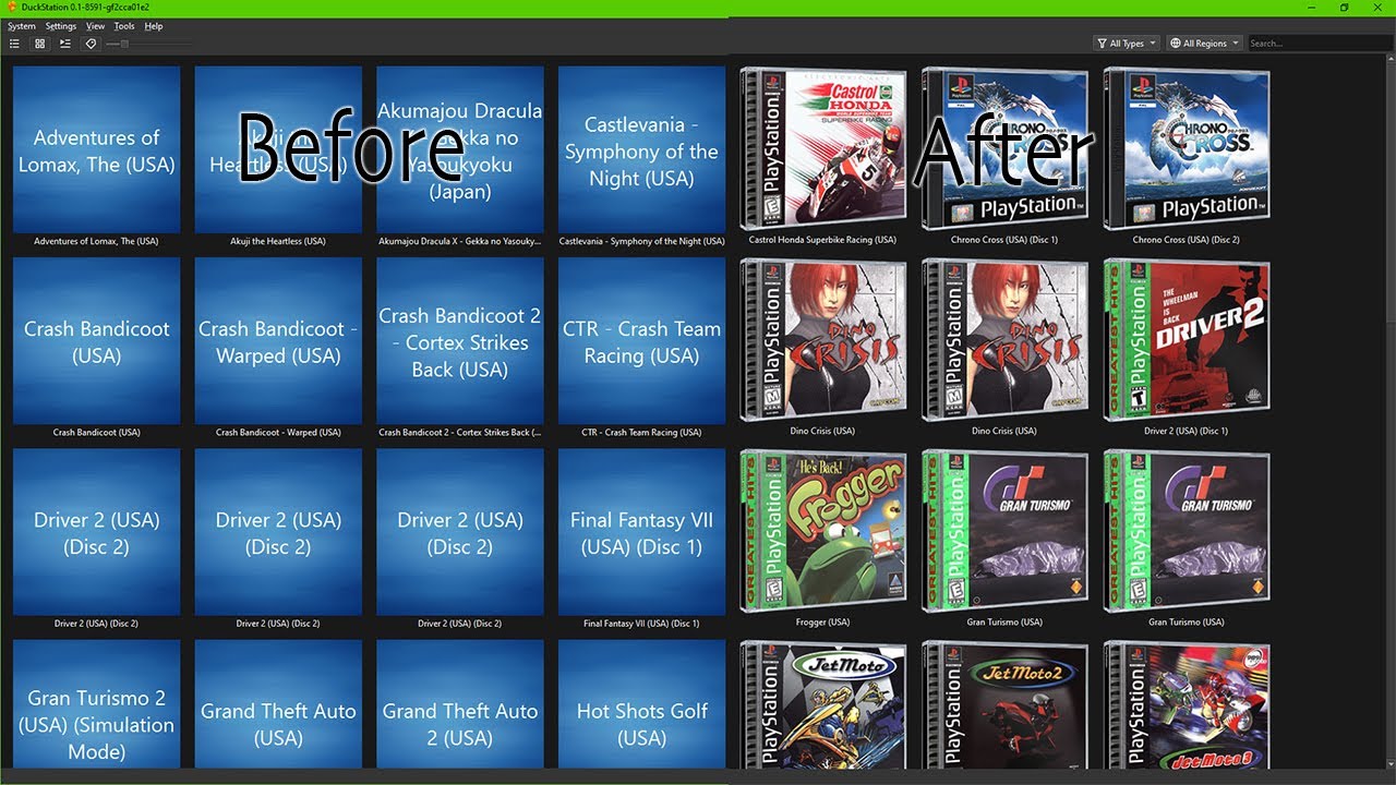 Show game covers in 2d or 3D in Duckstation Emulator - YouTube