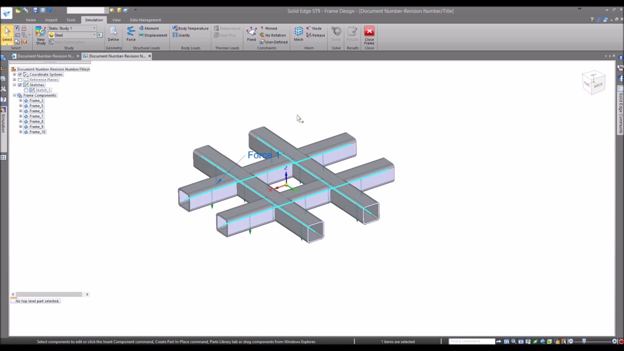Solid Edge Beam Simulation - YouTube