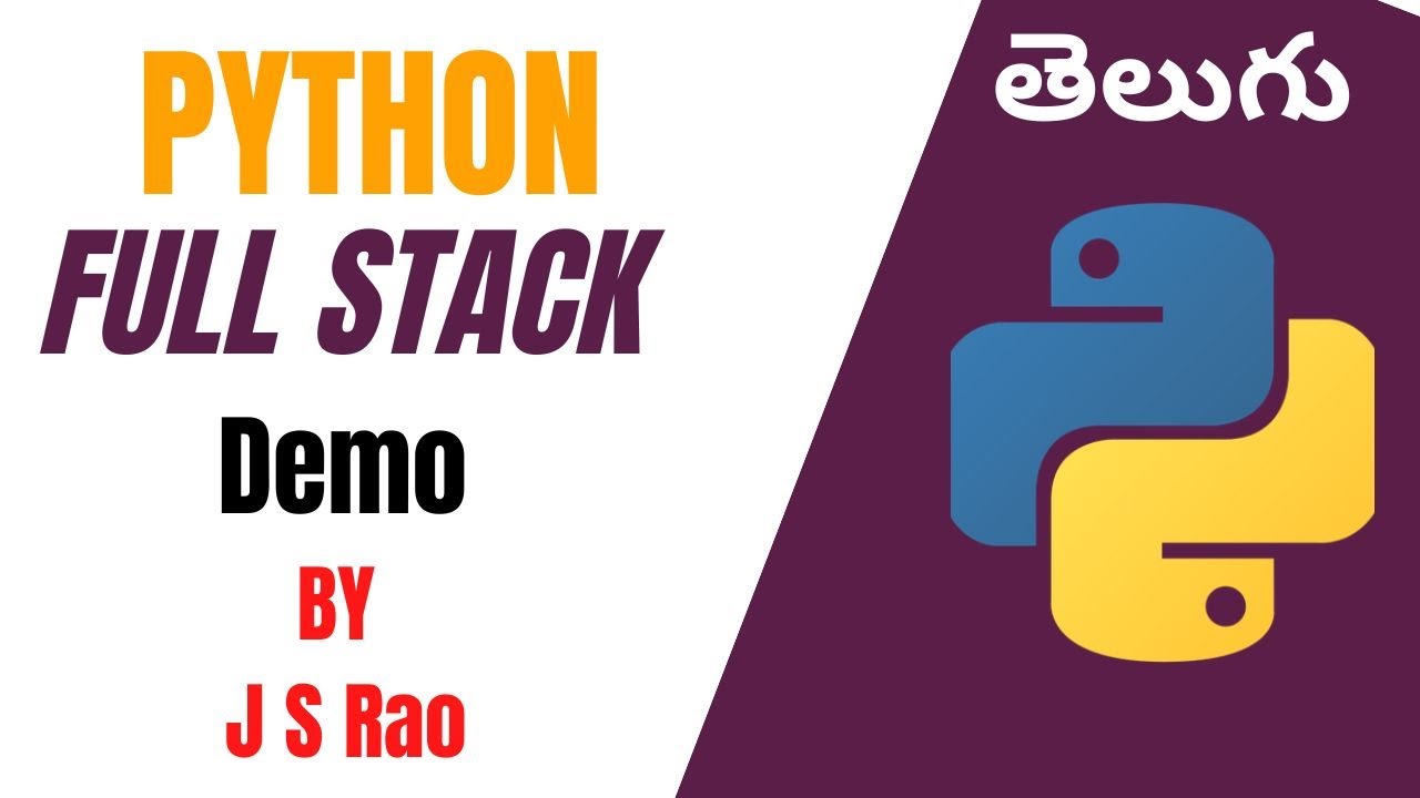 Python Full Stack Demo by Mr J S Rao 1st Feb 2023 @ VLR Training 9985269518 - YouTube