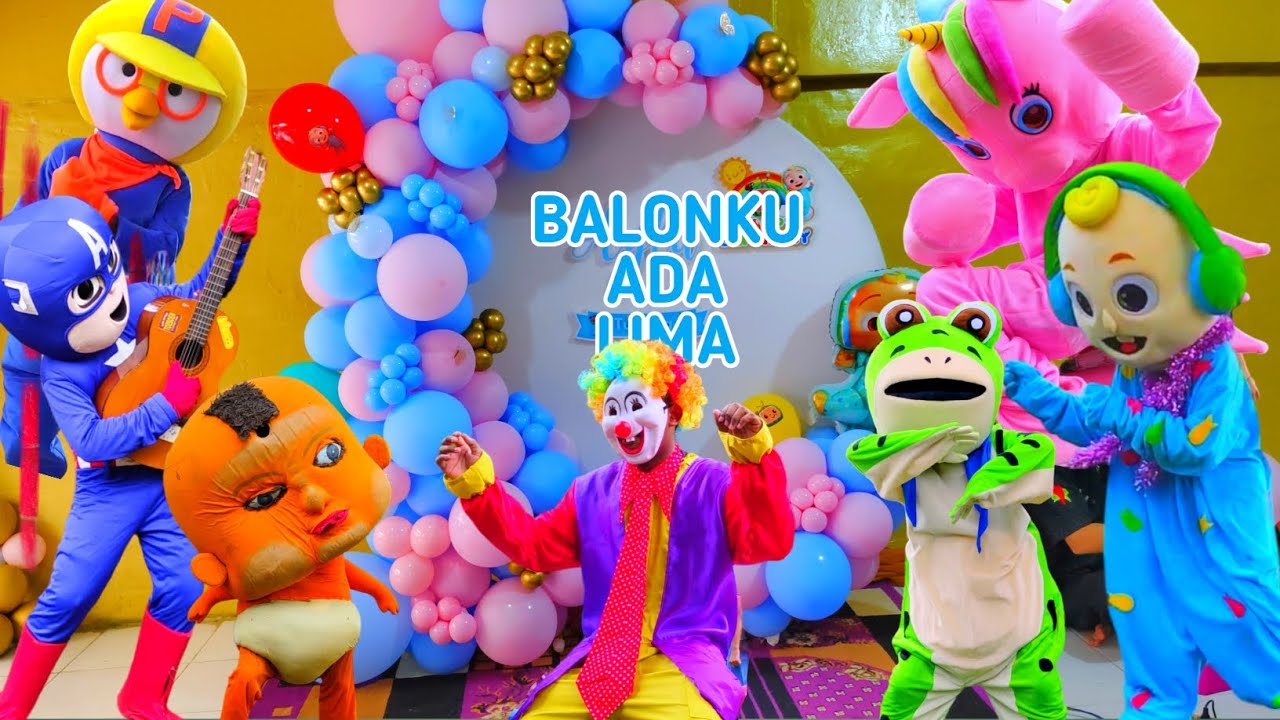 Lagu balonku ada 5 versi badut-badut lucu dan dekorasi balon ~ lagu ...