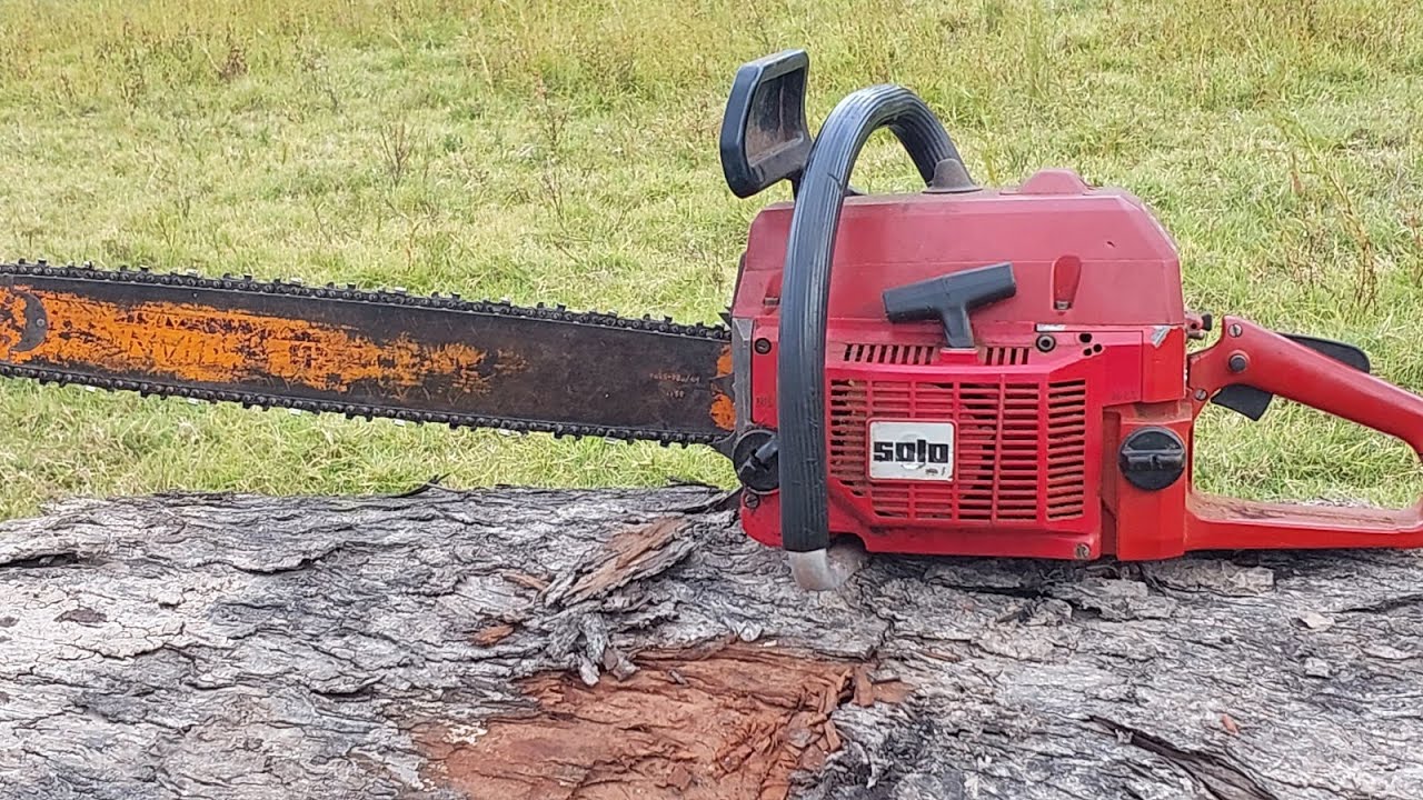 Solo 690 chainsaw ported 8 tooth rim drive 36" bar - YouTube