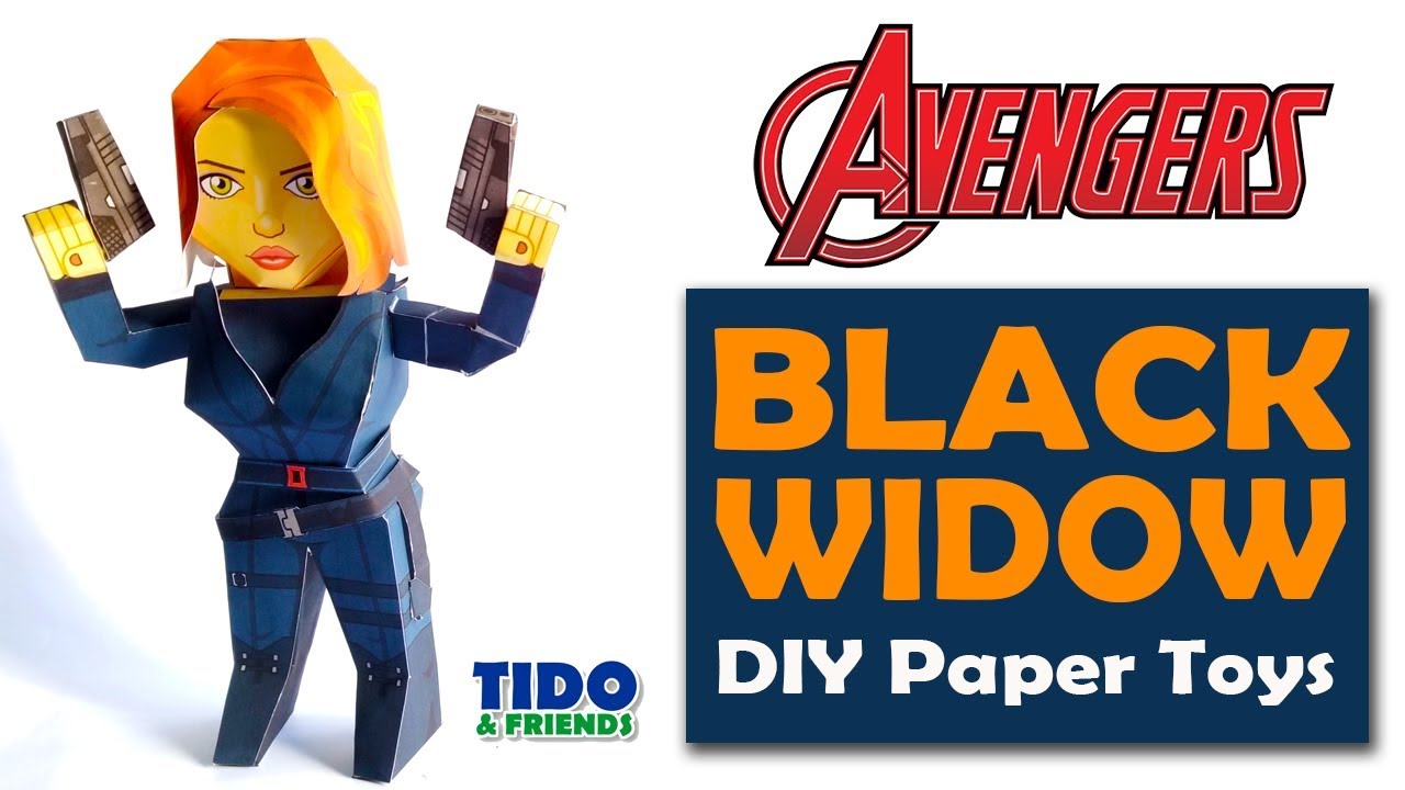 Black Widow Avengers - DIY Paper Toys - Tutorial Cara Membuat Dengan ...
