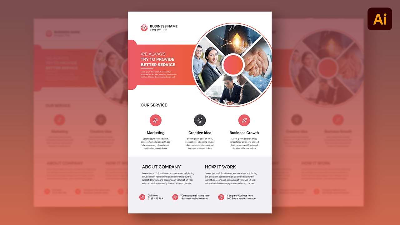 Business Flyer Design in Adobe Illustrator - YouTube