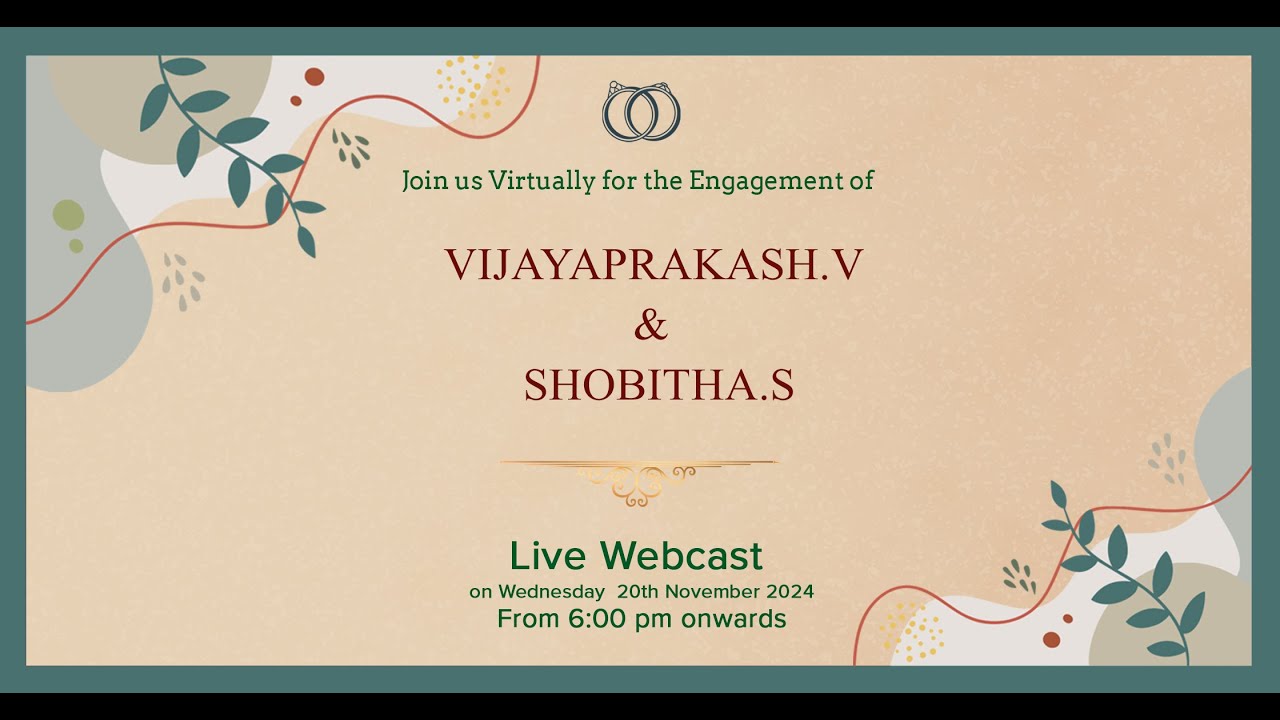 The Engagement of Vijayaprakash.V & Shobitha.S - YouTube
