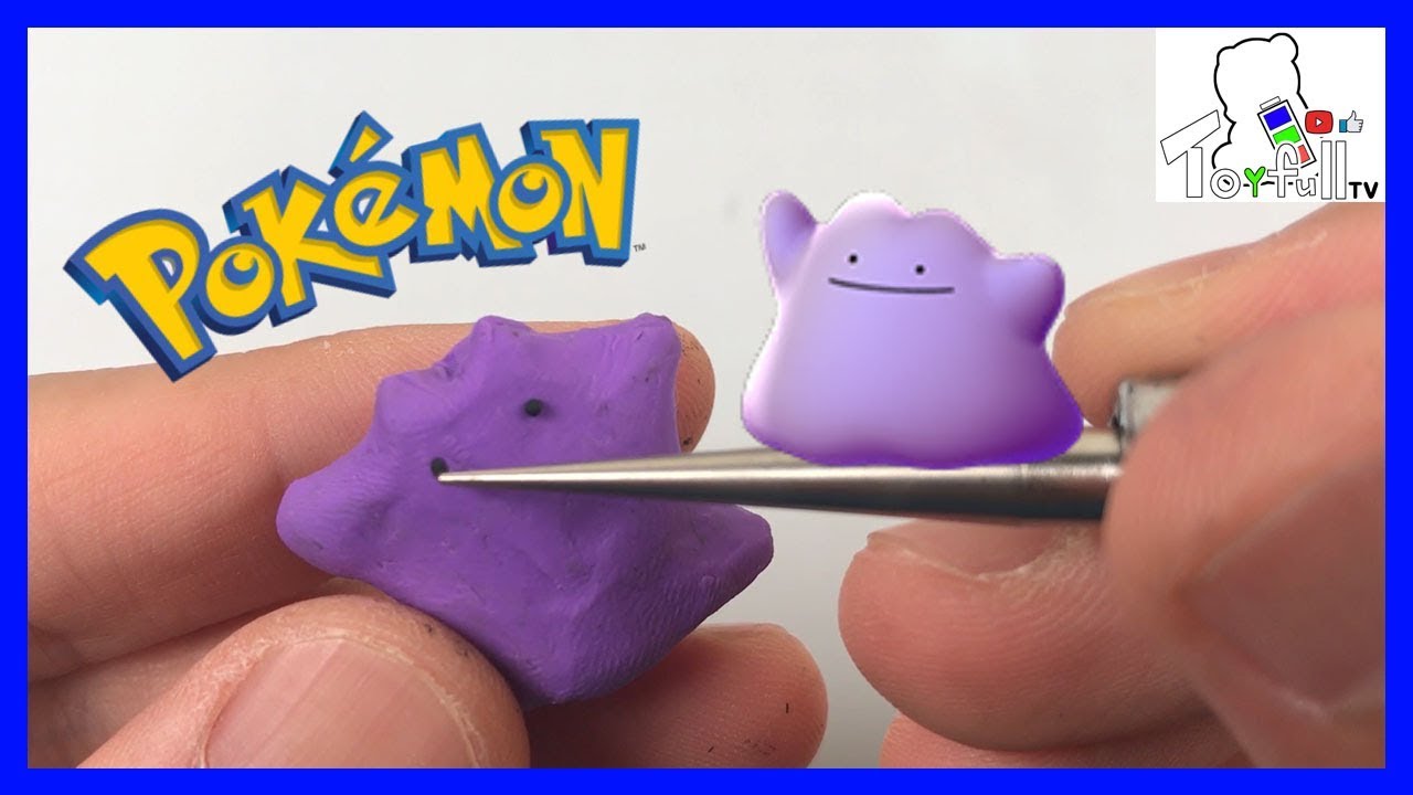 Make Ditto from Clay/クレーでpokemonメタモン作り/클레이로 메타몽 피규어 만들기[Toyfull TV 토이풀 ...