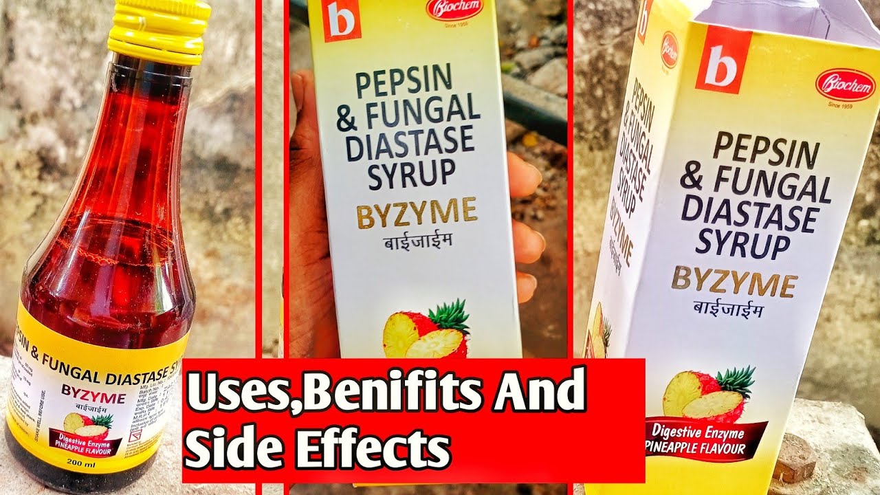 Byzyme Syrup Pineapple Flavour || Pepsin And Fungal Diastase Syrup Uses ...