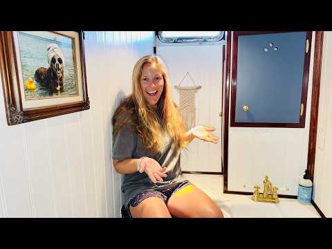 FIRST MAJOR PROJECT COMPLETE! DIY Head (Bathroom) Transformation on our 76' Expedition Trawler