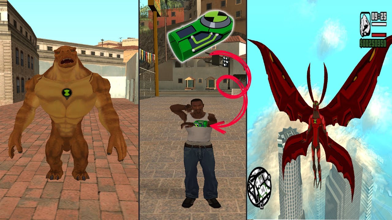 Gta San Andreas : C.J Got The Omnitrix | BEN 10 MOD - YouTube
