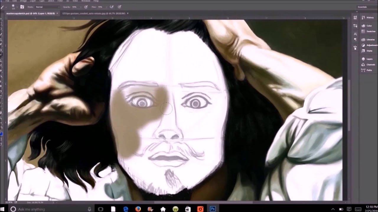Gustave Courbet -- Desperate Man Digital Painting - YouTube