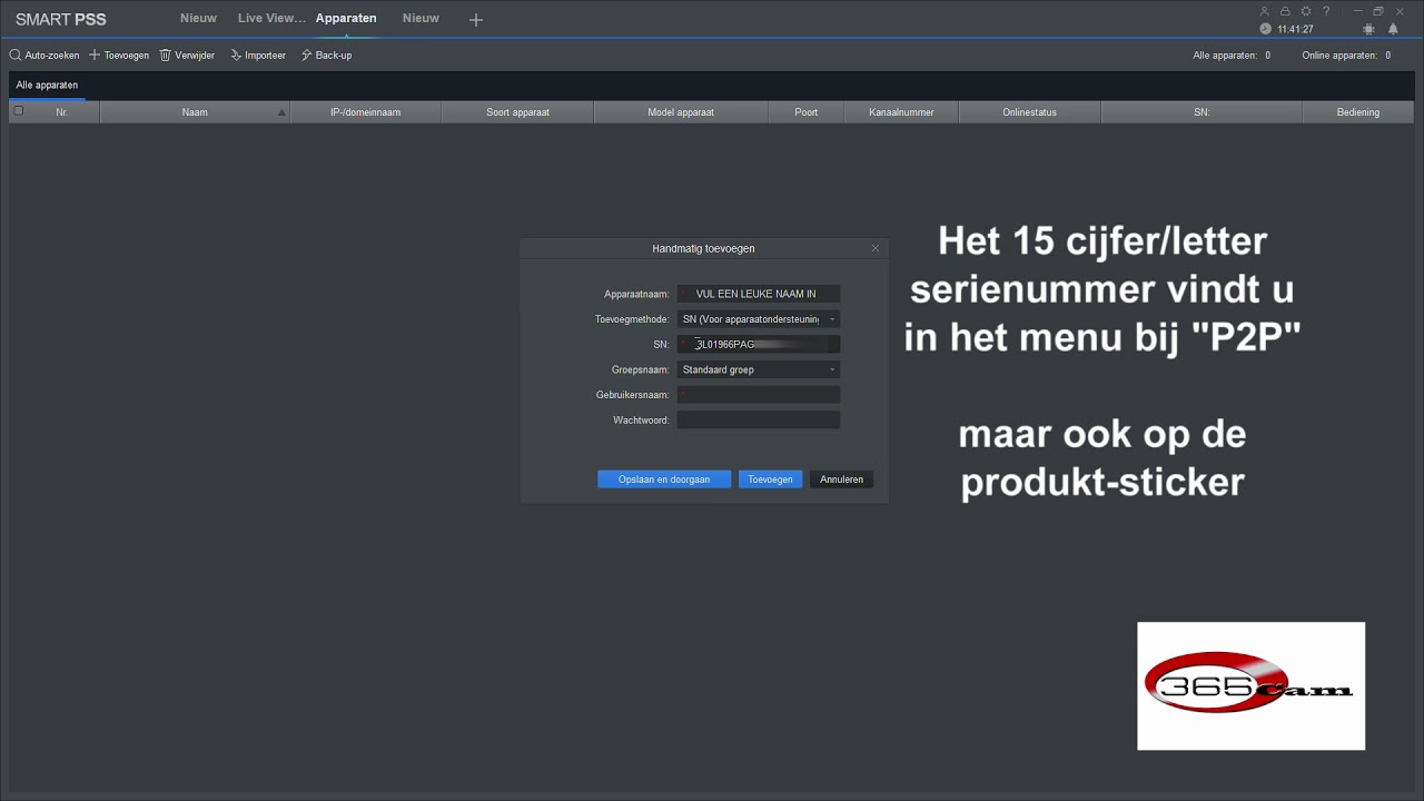 Camera of recorder aan SmartPss koppelen - YouTube