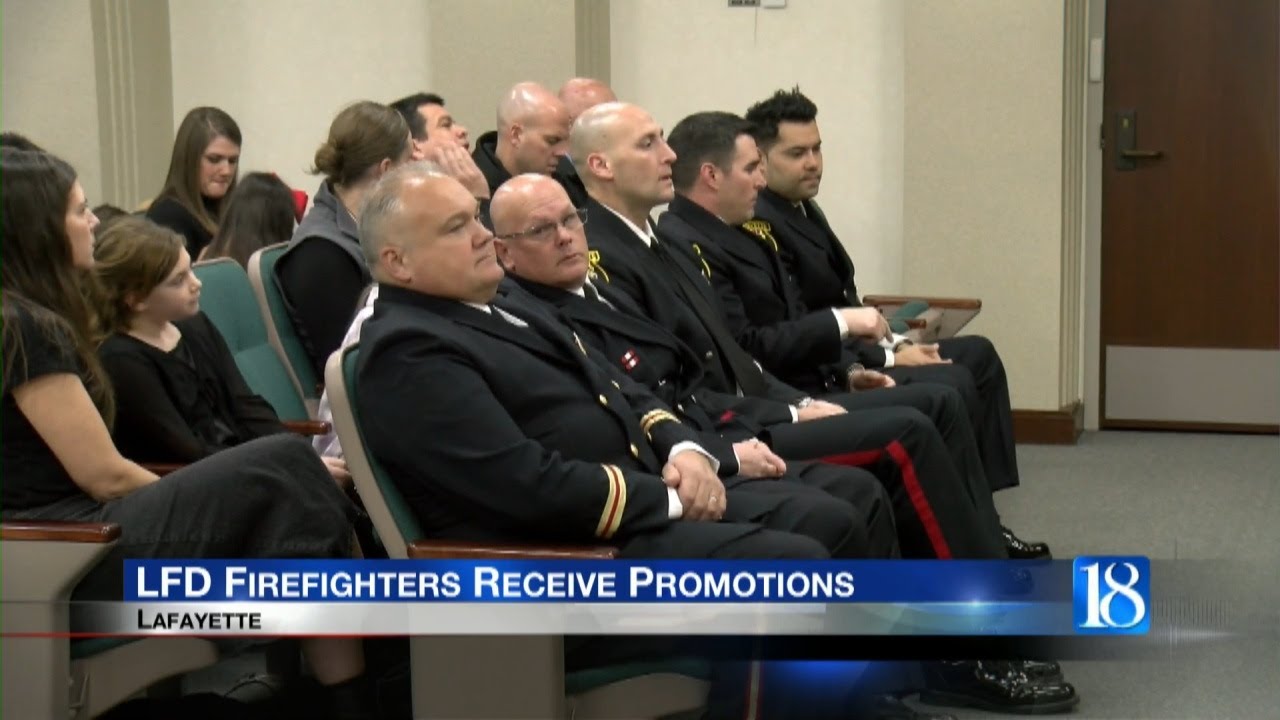 Lafayette Fire Department firefighters receive promotions - YouTube