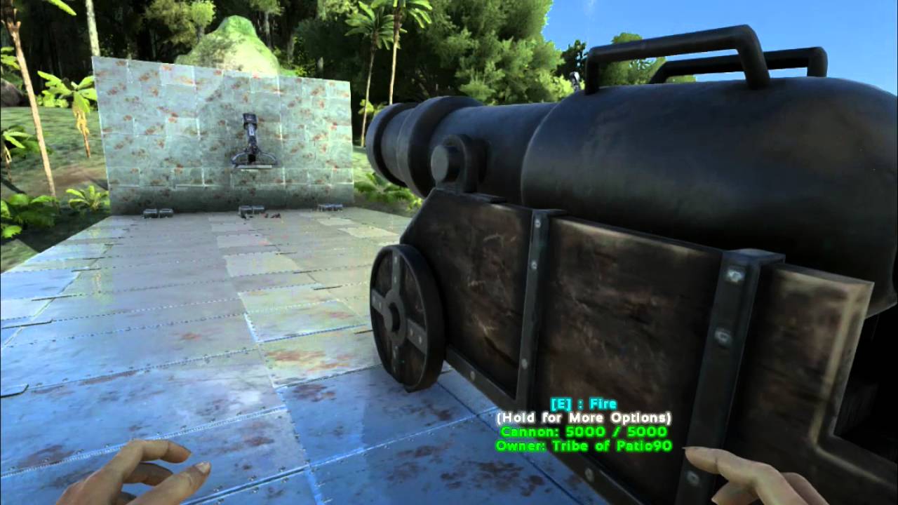Ark Survival Evolved Cannon Ball vs Auto Turret vs Metal Wall - YouTube