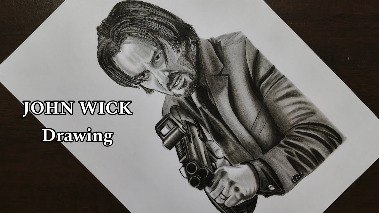 Drawing John wick | Realistic Drawing - YouTube