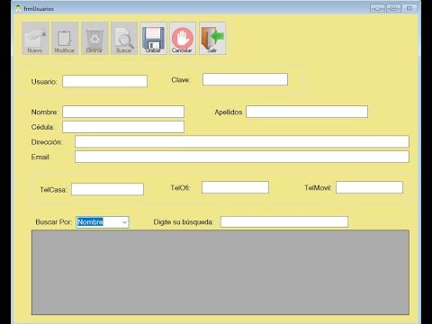 Mantenimiento de usuarios en VB.Net (fácil y rápido) - YouTube