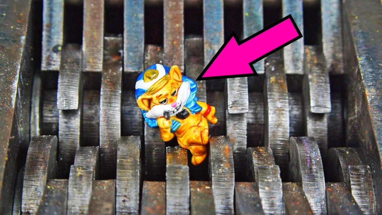 Experiment Shredding Kinder Surprise Figures - YouTube