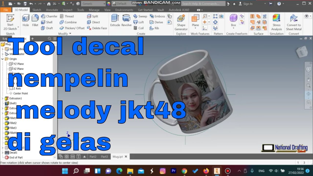 Tutorial Autodesk Inventor 2018| Cara Menggunakan Decal - YouTube