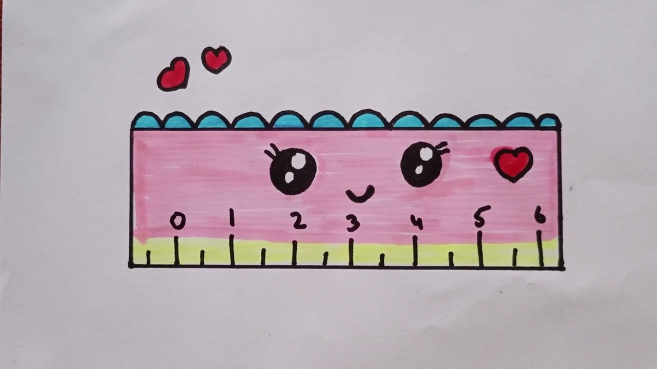 How To Draw A Cute Ruler Easy | Painting Color Drawing / Easy drawing ...