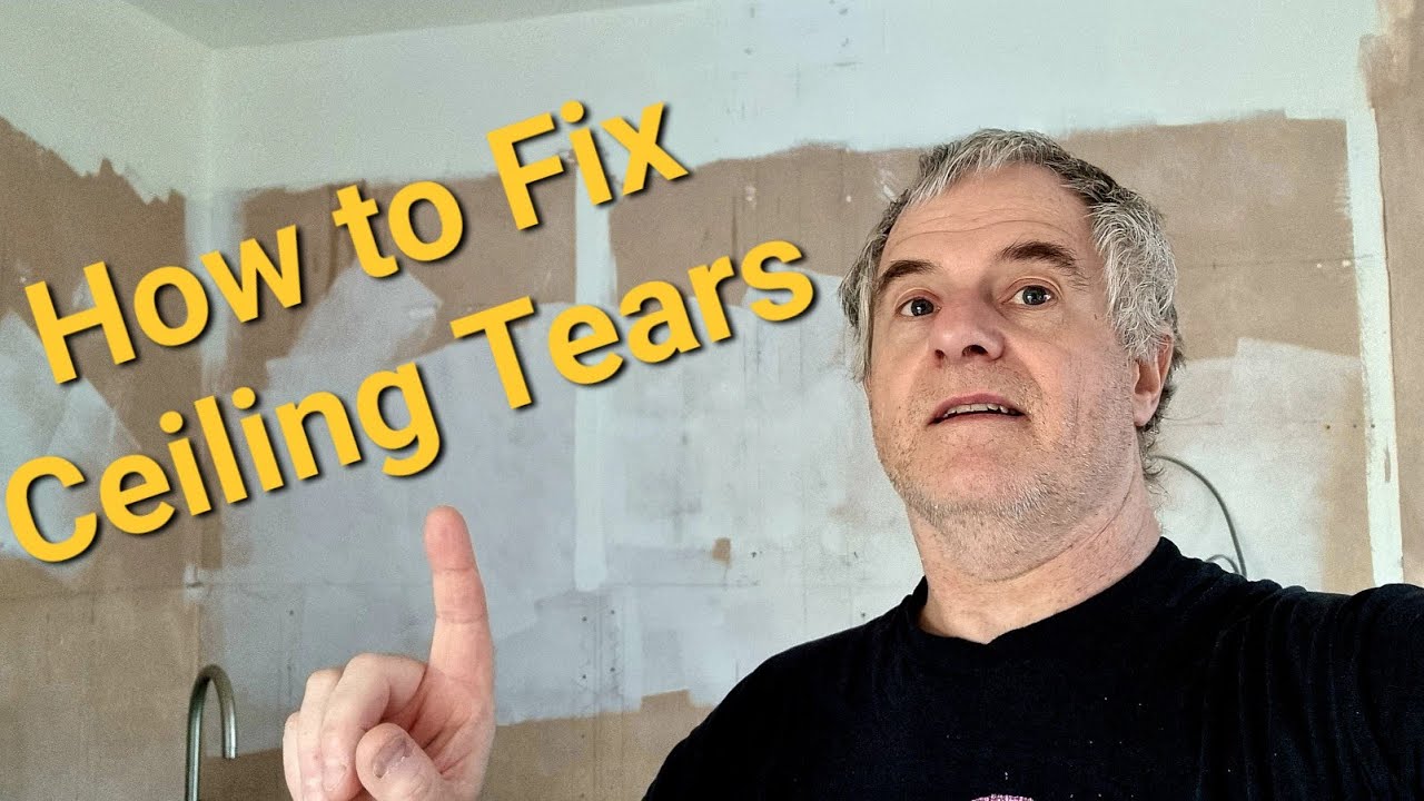 How to fix Ceiling Tears after masking Tape is Removed #8 - YouTube