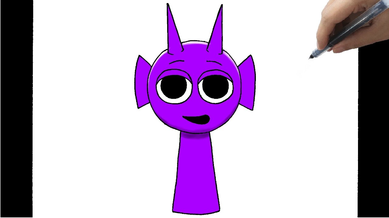 How to draw sprunki durple step by step - YouTube