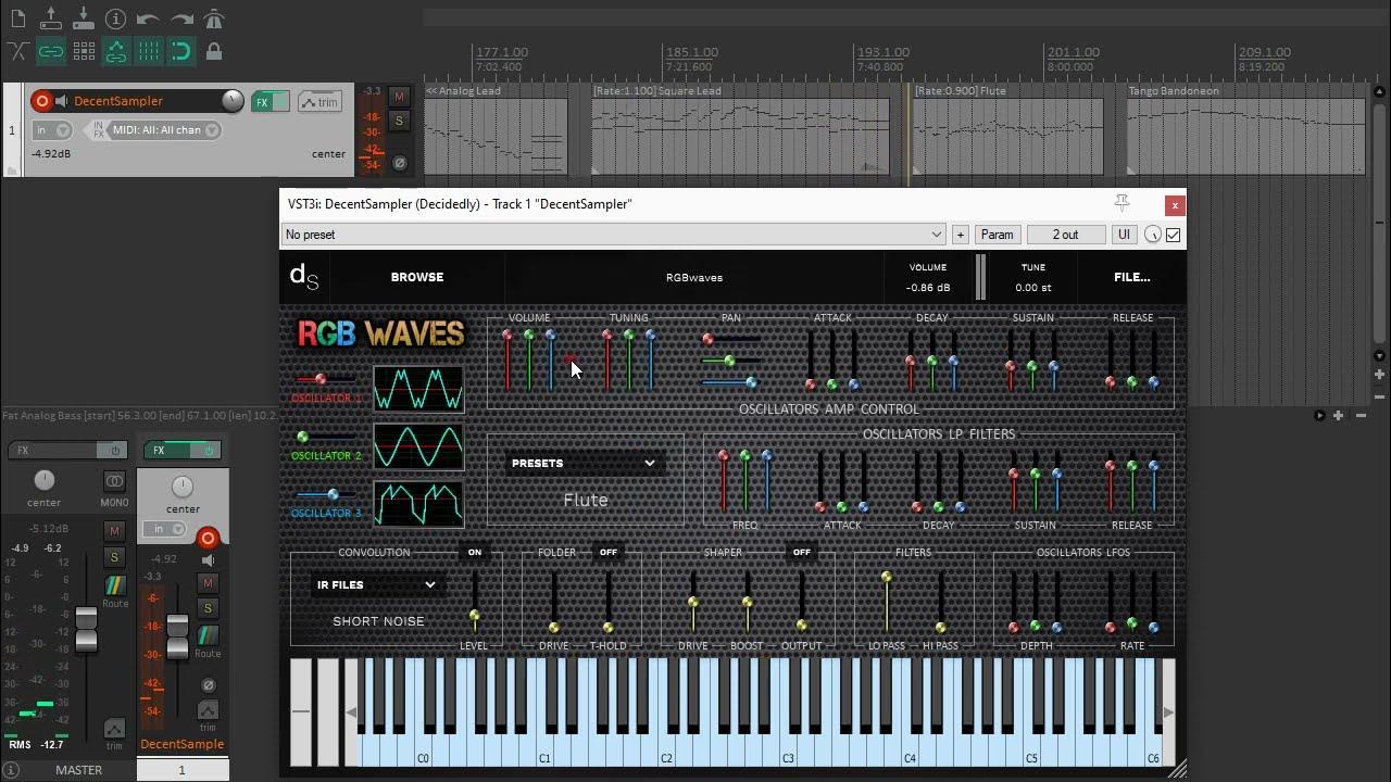 RGB WAVES Synth for Decent Sampler (presets demo) - YouTube