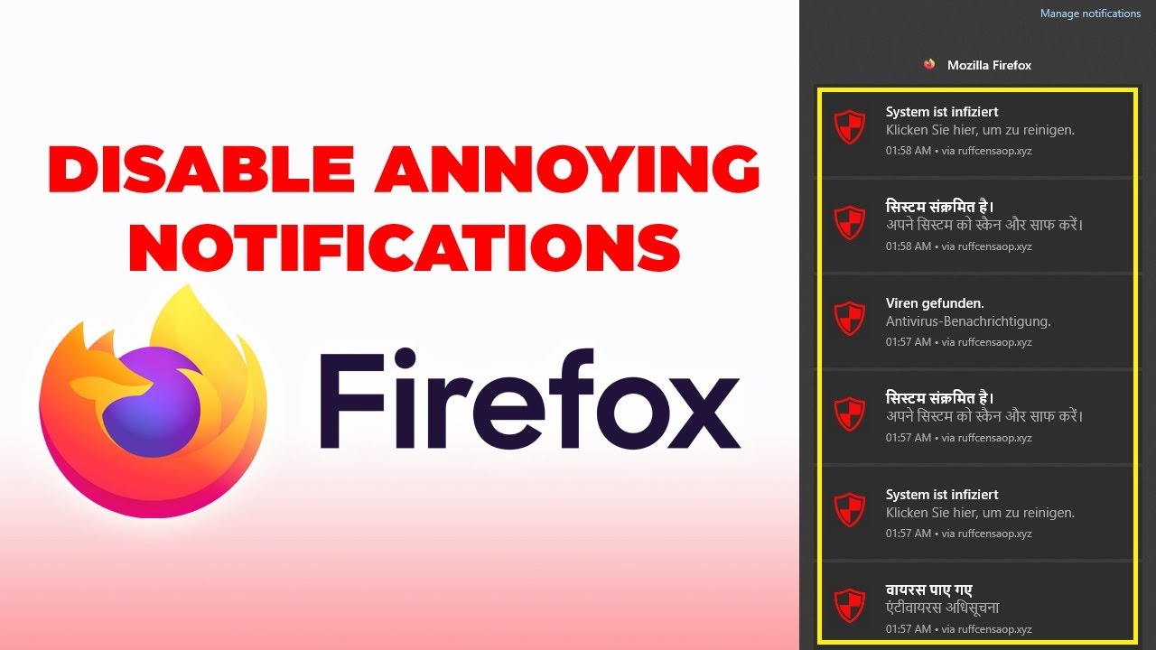 How To Stop Or Disable Annoying Firefox Desktop Notifications - YouTube