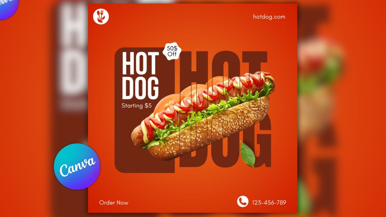 Create Fast Food Poster Design in Canva | Canva Tutorial - YouTube