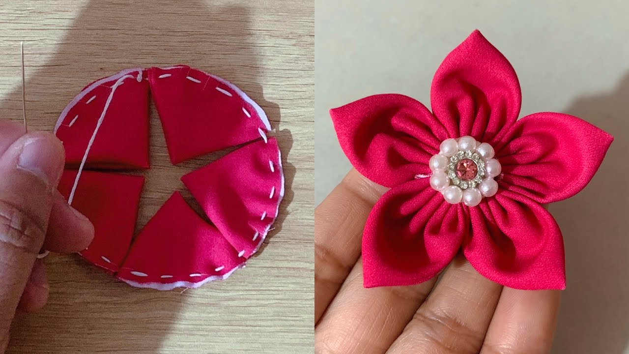 DIY: How to make an adorable fabric flower in just 3 minutes! DIY: Easy ...