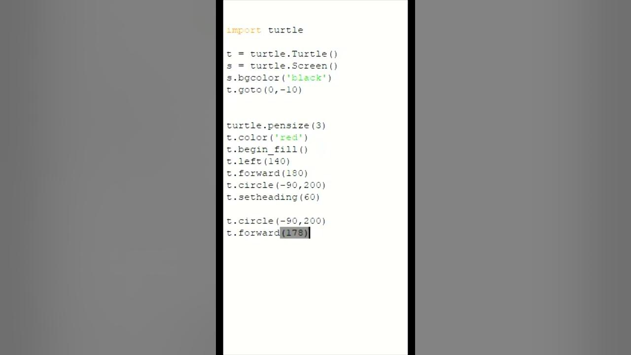 Create A Heart Using Python Turtle Graphics Pythoneasy Pythonturtlegraphics Pythoncode