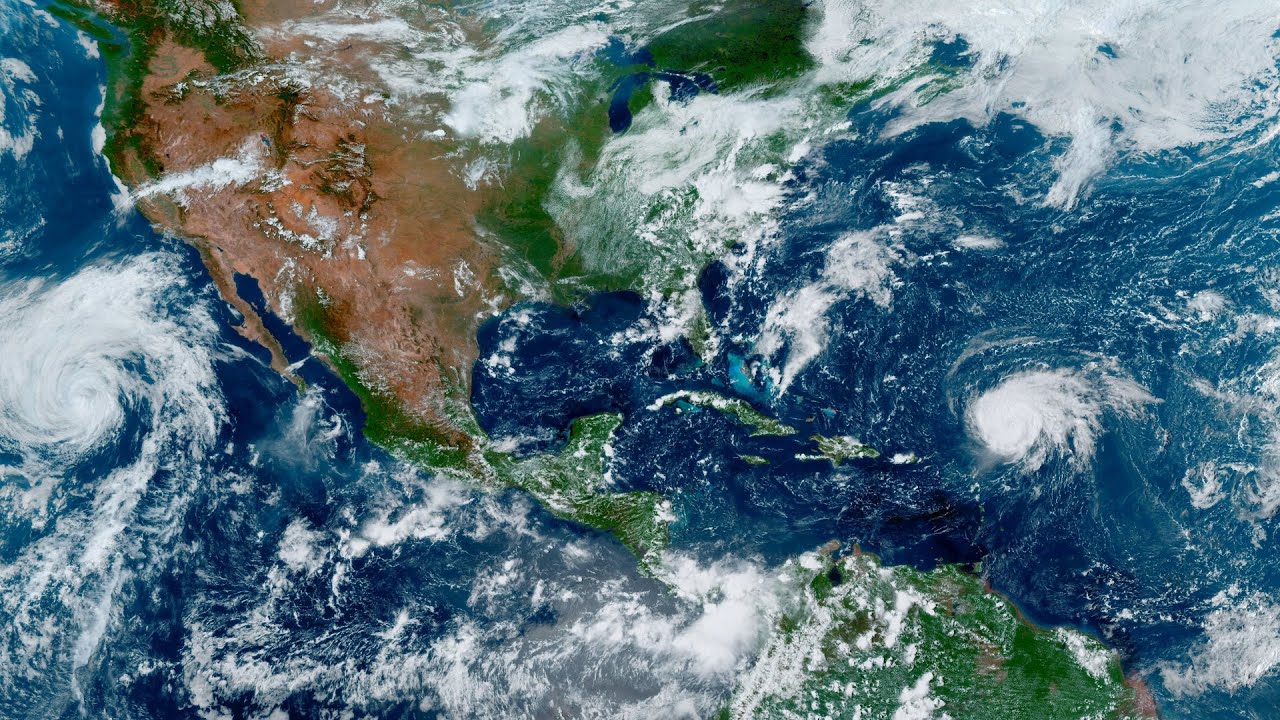 Satellite Animation of Hurricane Lee & Hurricane Jova - September 6~9 ...