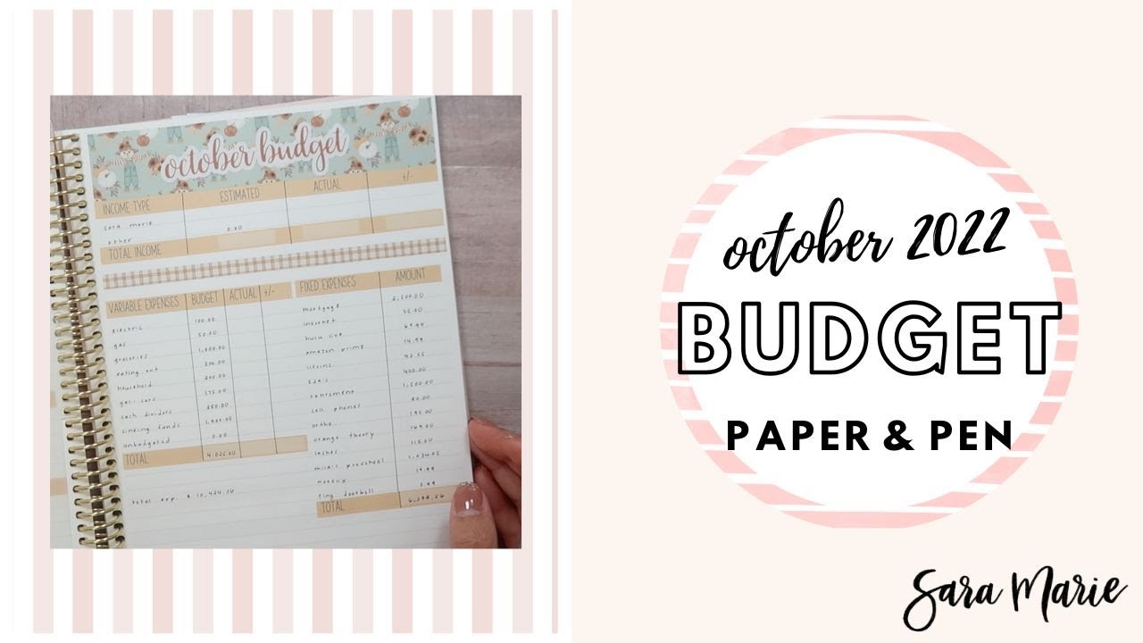 October Budget | Sara Marie Stickers | Budget Planner | EC Monthly ...