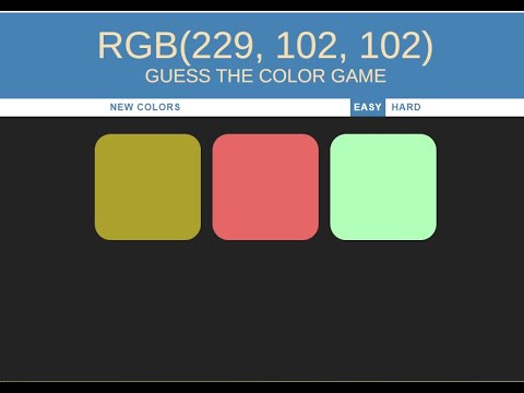 Guess the Color Game in VanillaJS - YouTube