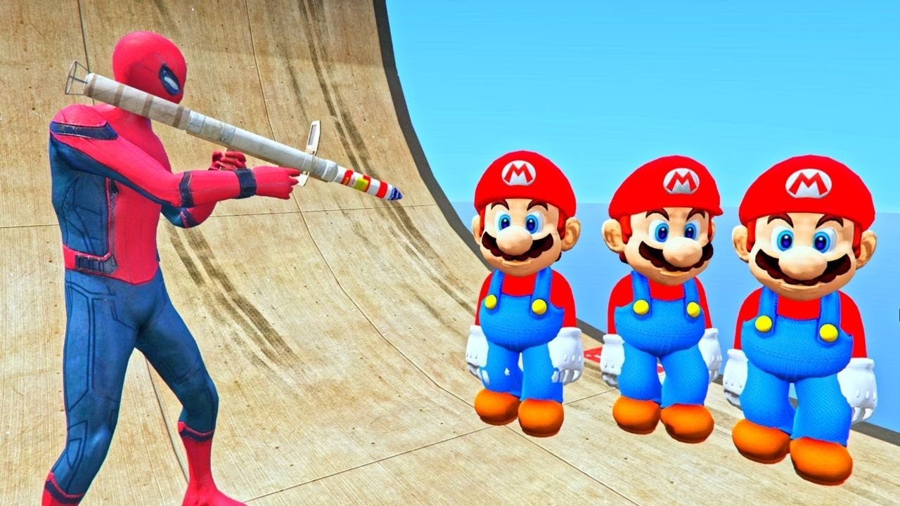 Red Spiderman VS Mario Ep.1 - YouTube